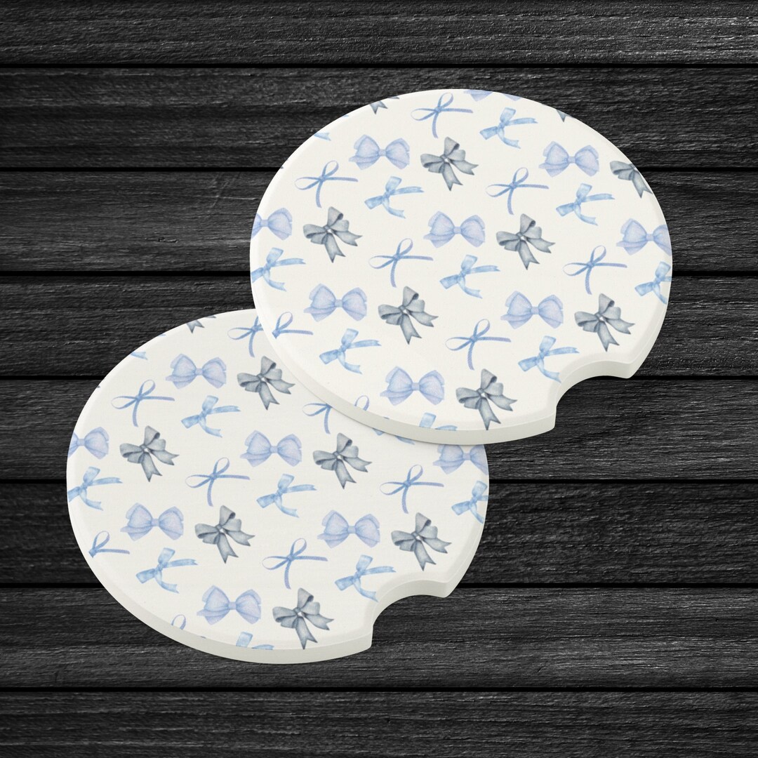 Car Coaster Blue Bows - Etsy