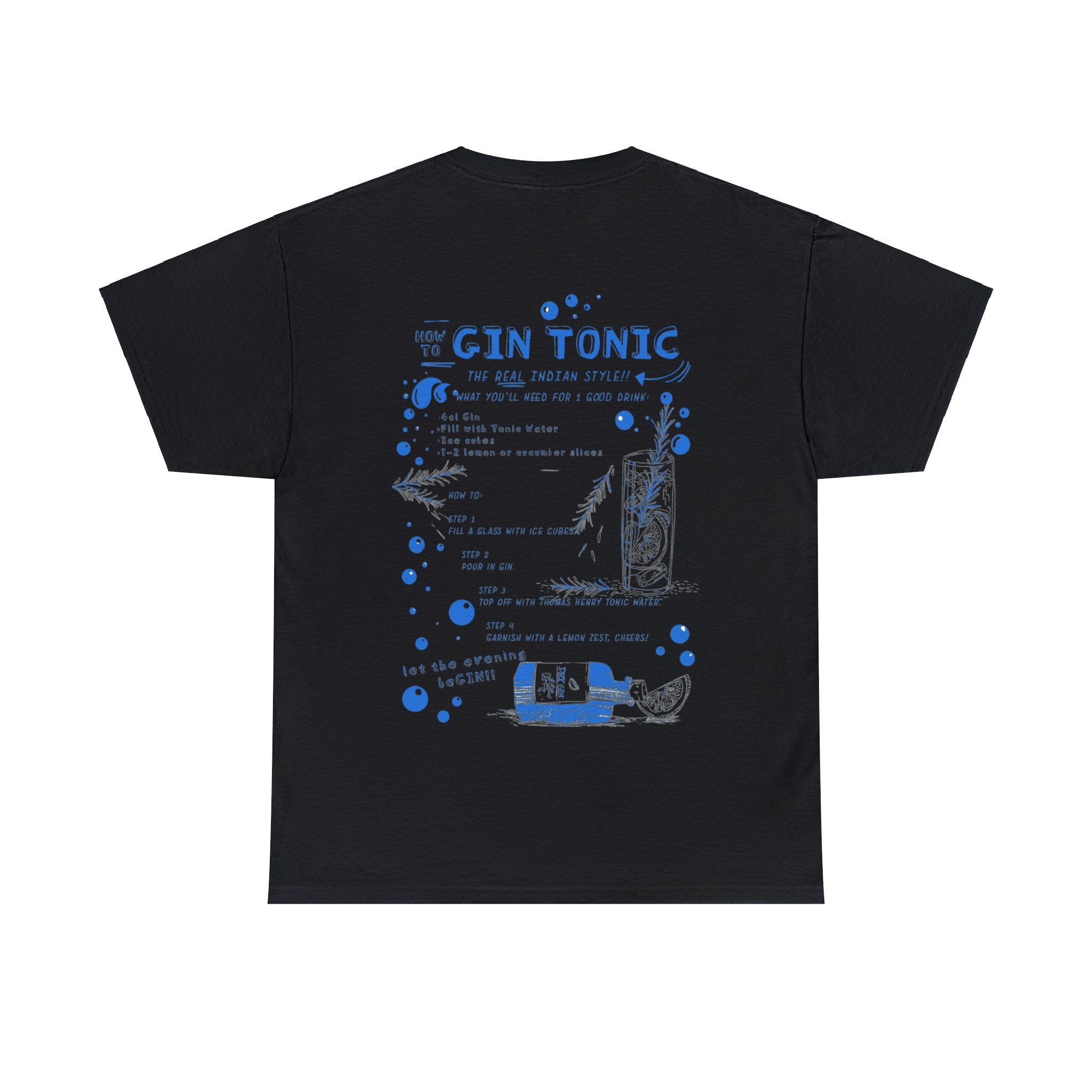 Gin Tonic T-shirt Minimalistic Alcohol Design Recipe Printed Cocktail ...