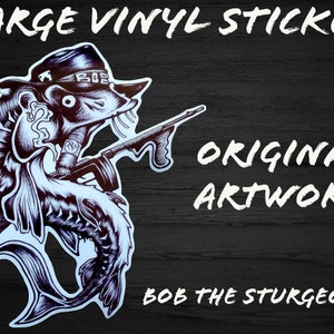 Gangster Fish Vinyl Sticker - Etsy