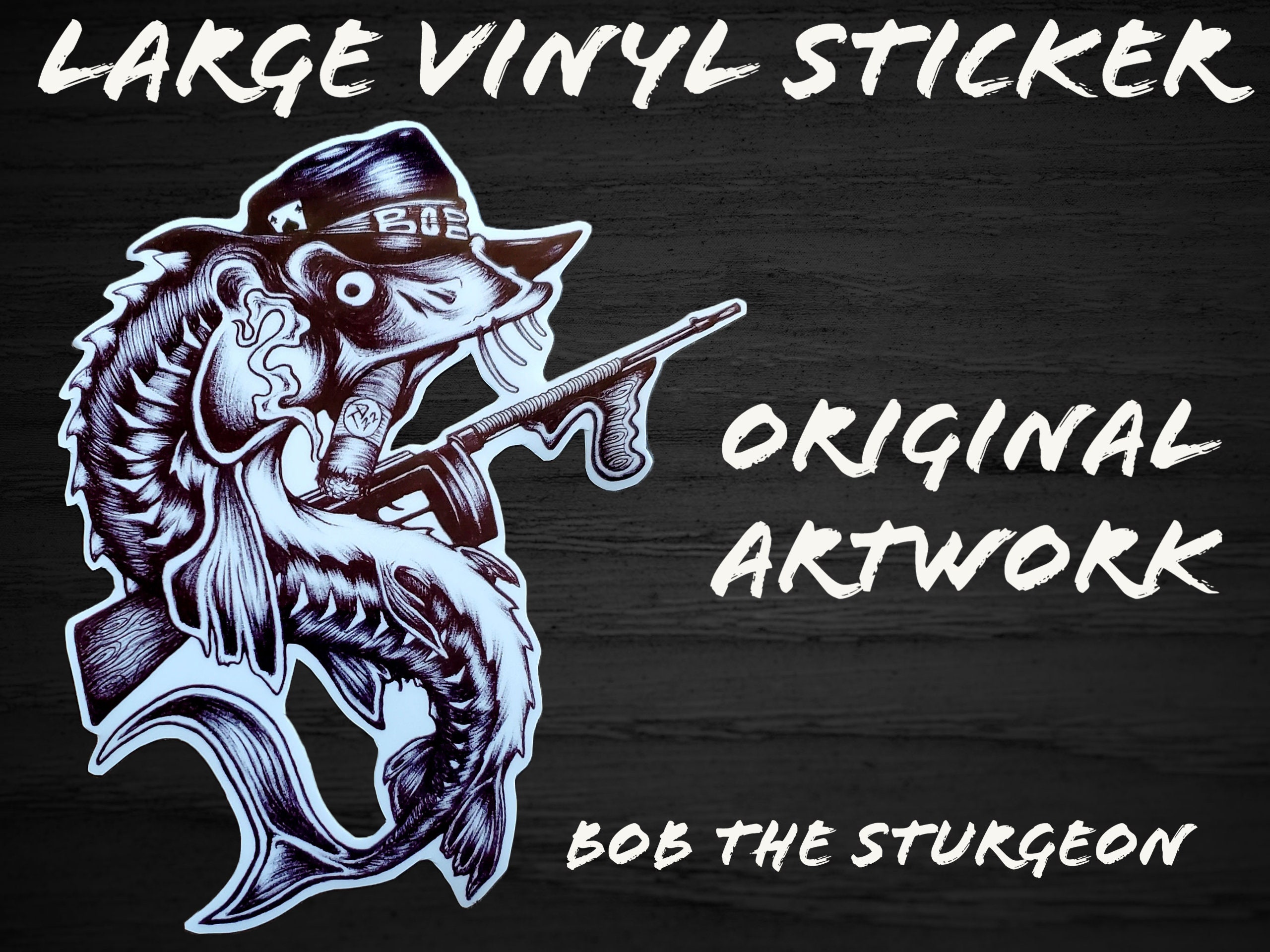 Gangster Fish Vinyl Sticker - Etsy