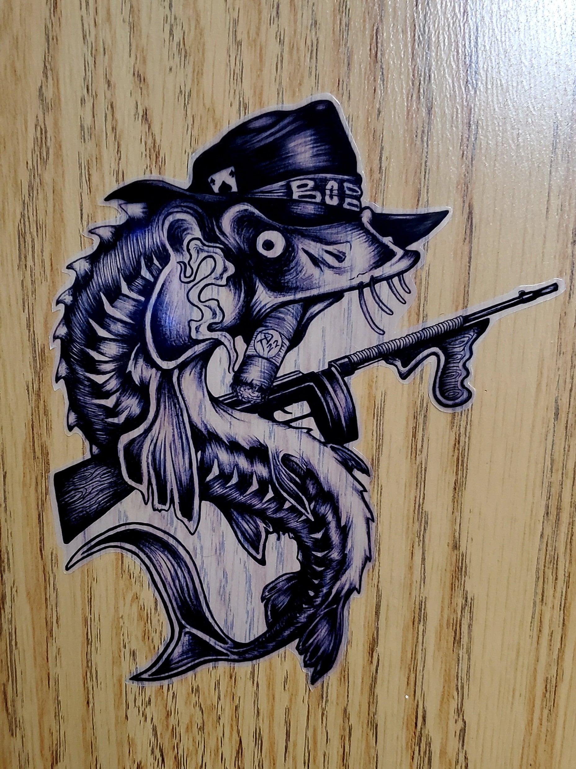 Gangster Fish Clear Vinyl Sticker - Etsy