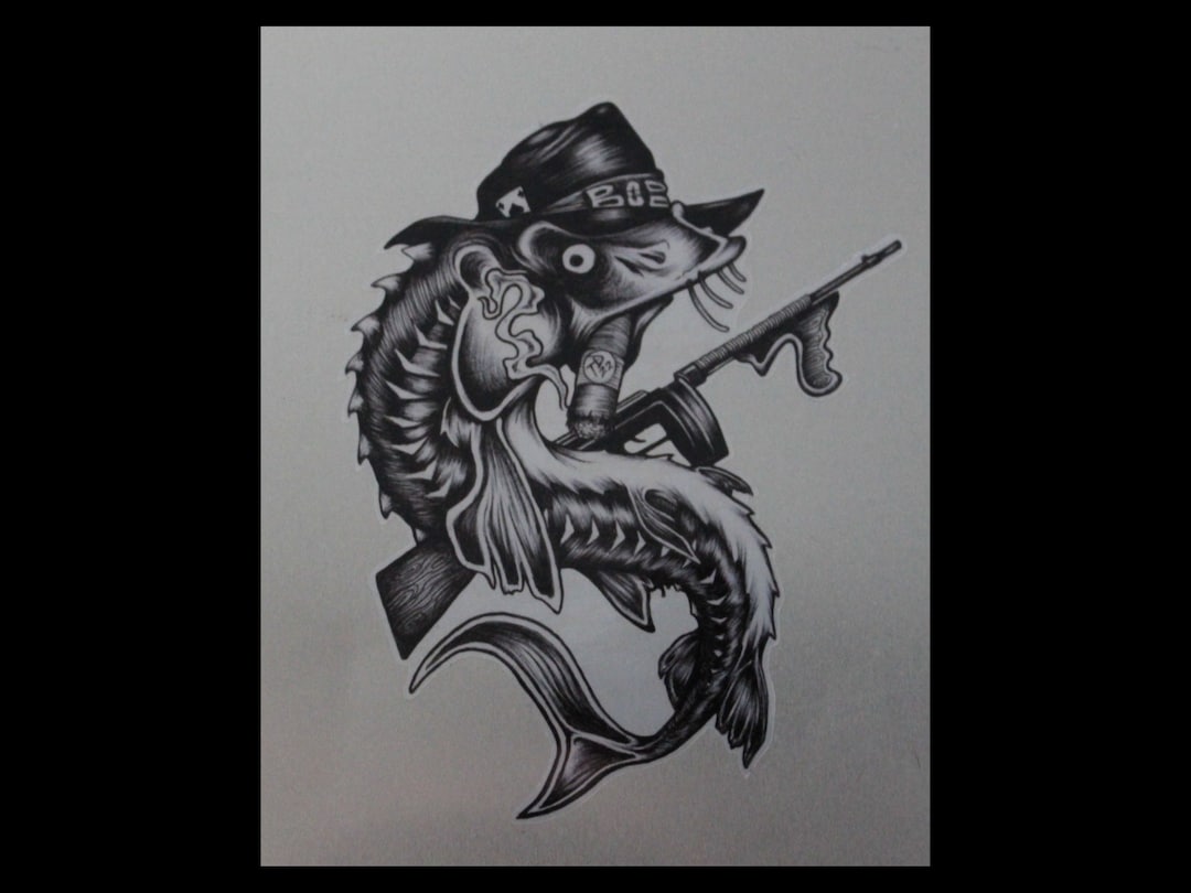 Gangster Fish Clear Vinyl Sticker - Etsy