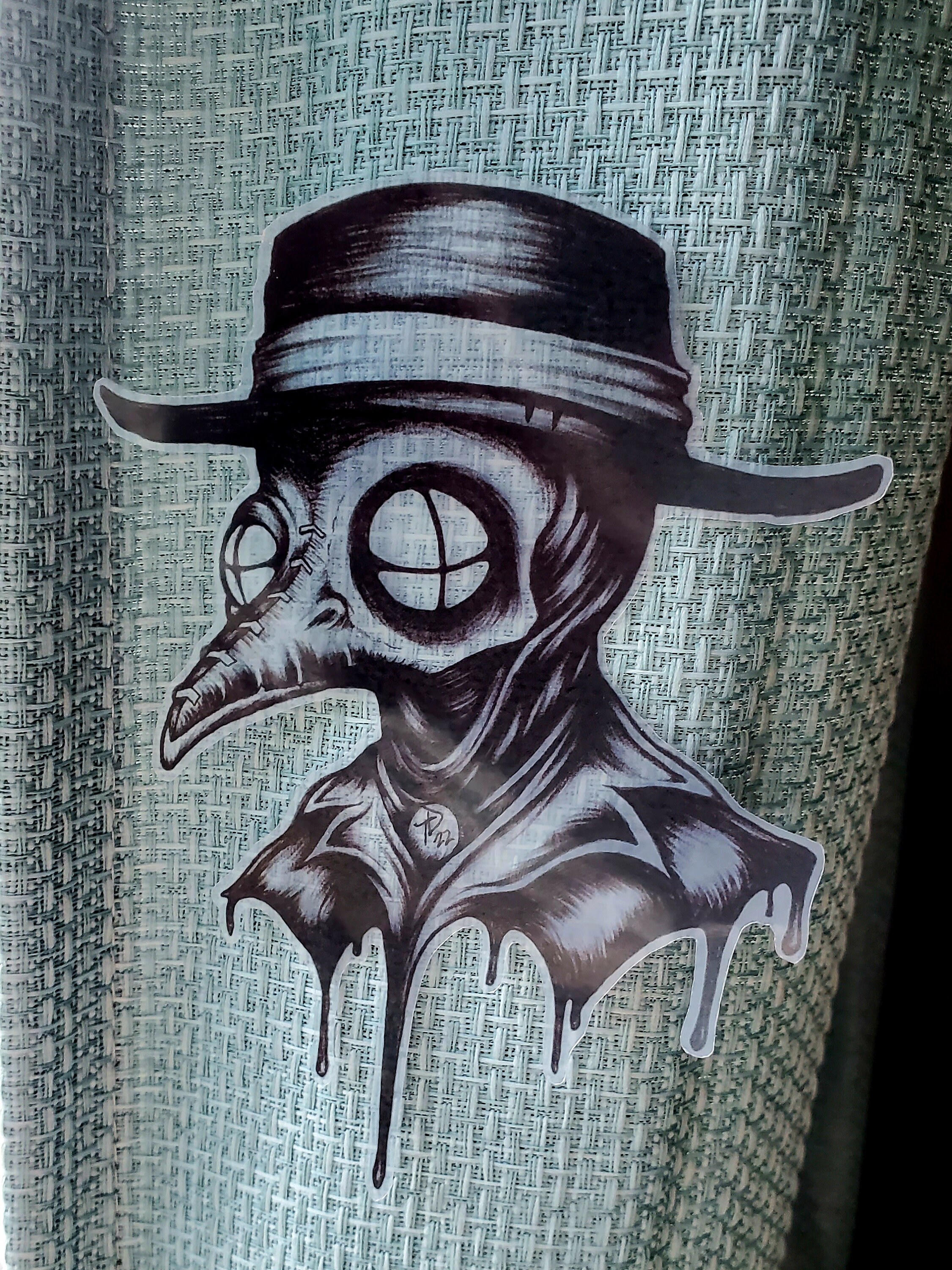 Plague Doctor Clear Vinyl Sticker - Etsy