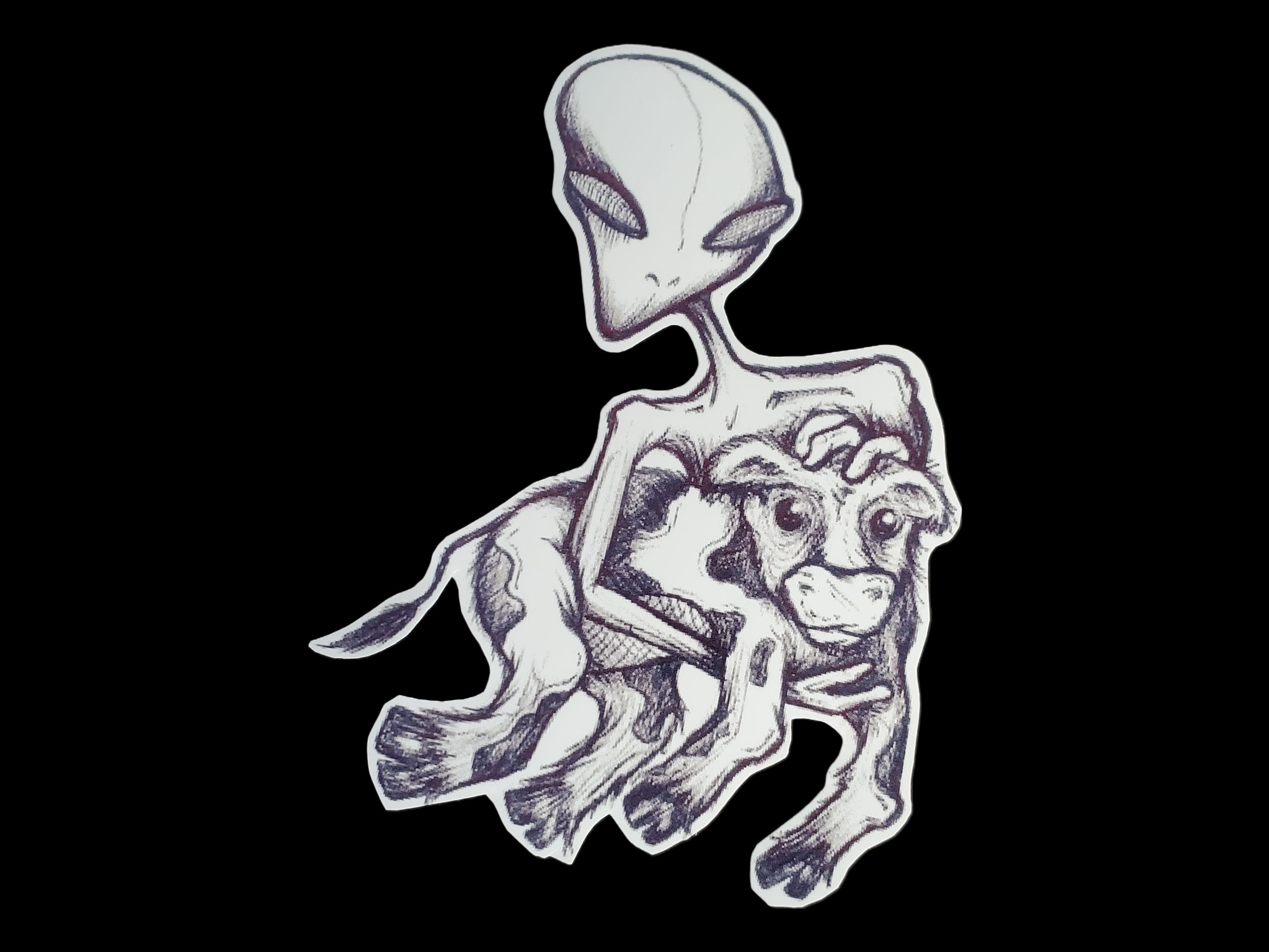 Alien Cow Sticker - Etsy