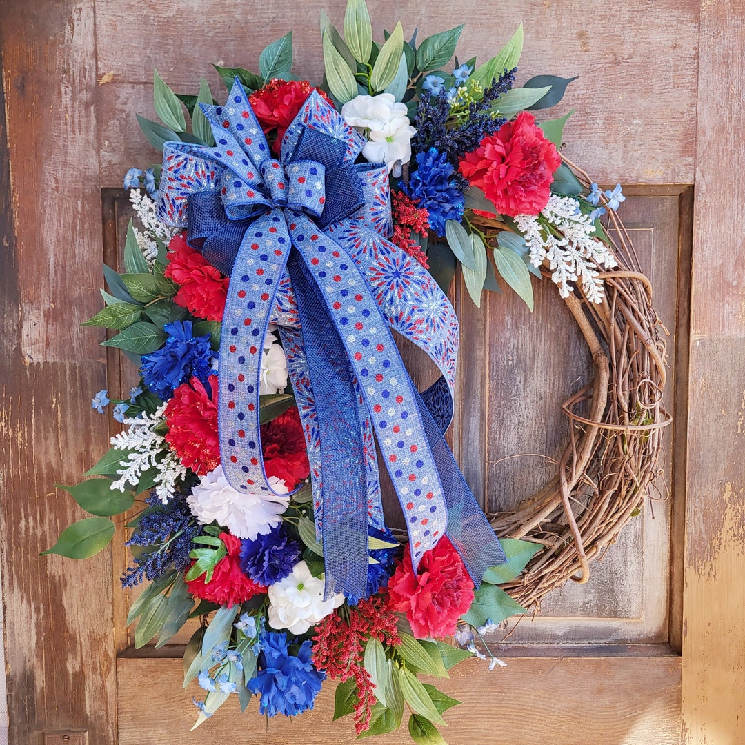Firework Wreath, Fourth of July Wreath, Patriotic Wreath, Sparkle ...