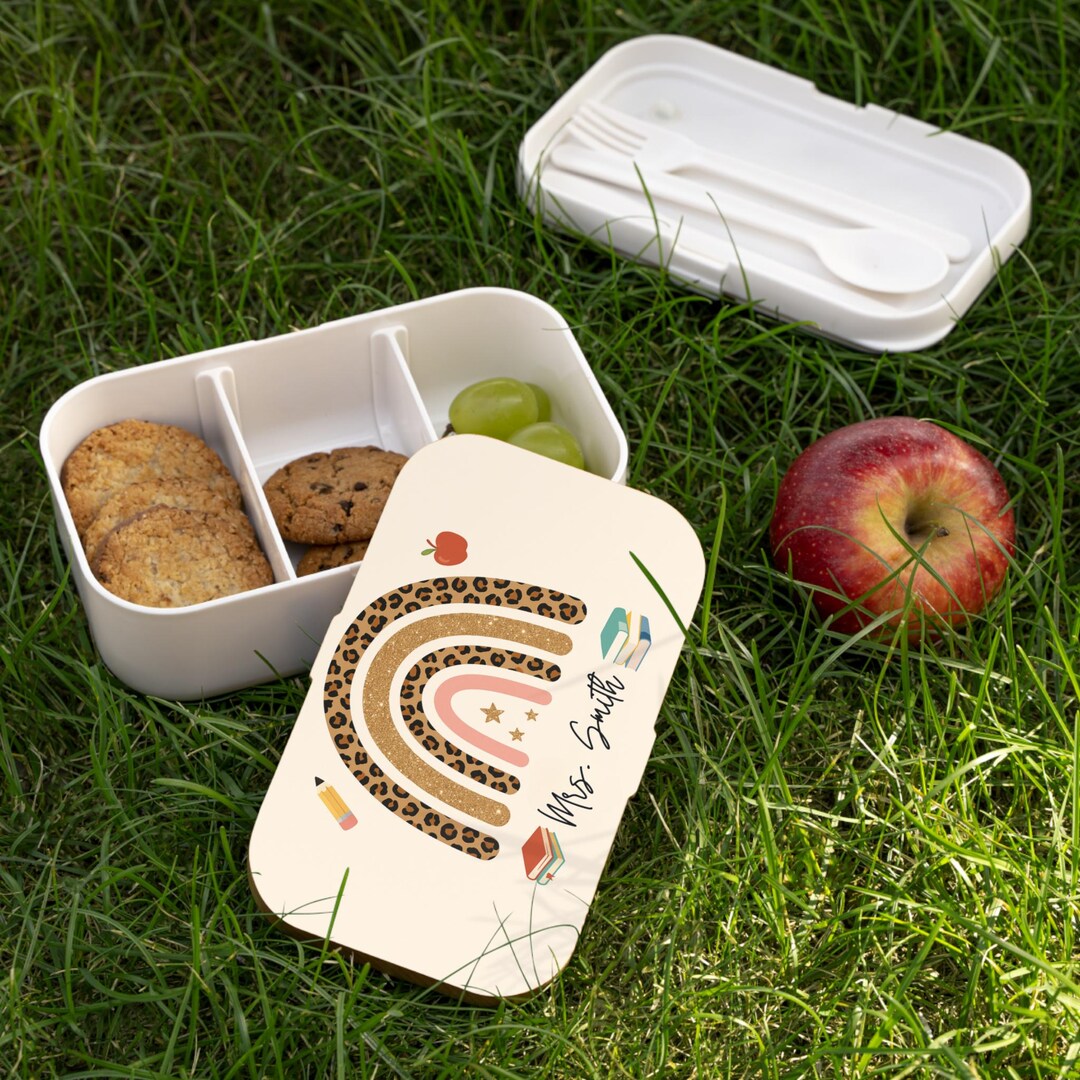 Teacher Custom Rainbow Bento Box, Personalized Teacher Lunch Box ...