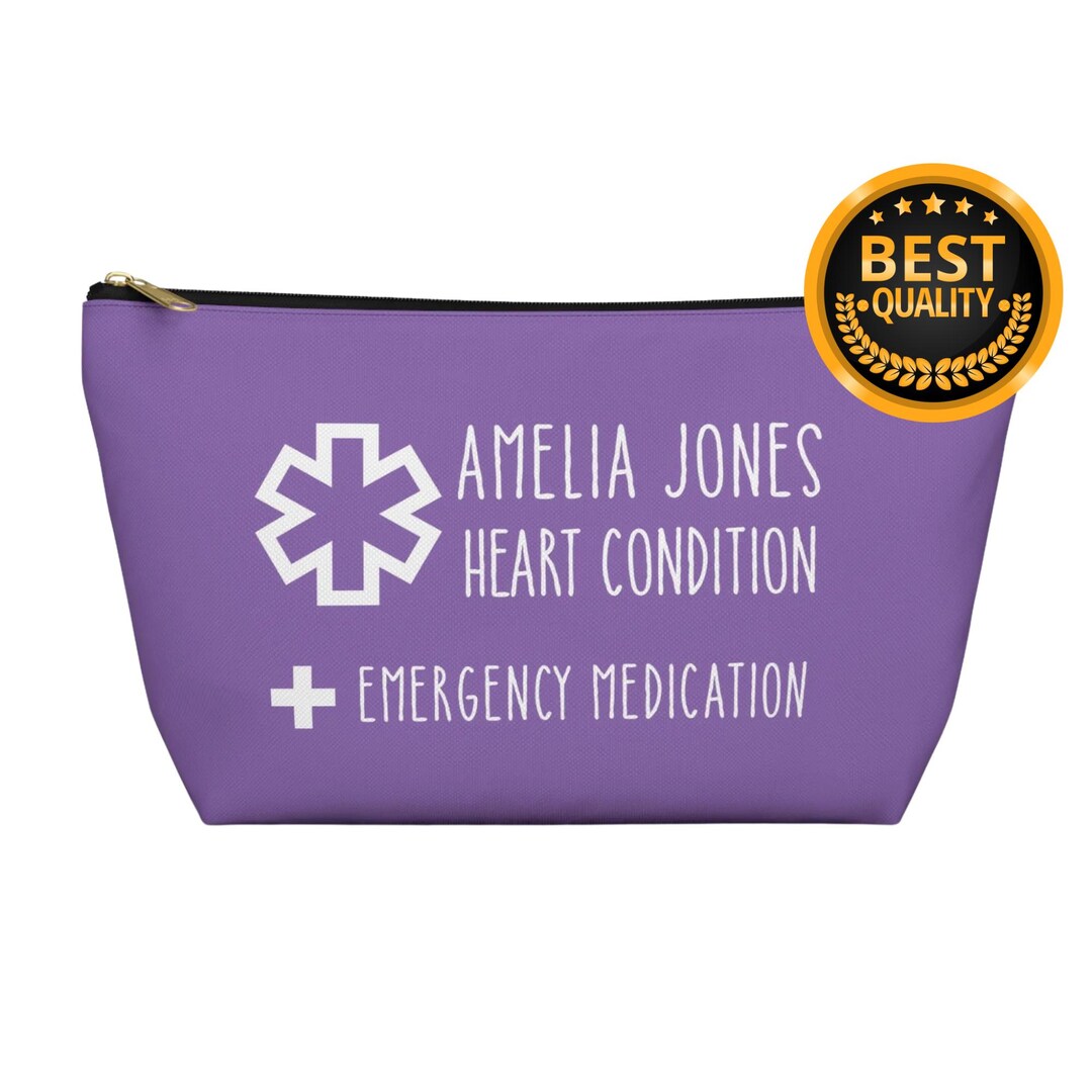 Heart Condition Emergency Medication Pouch, Personalized Medical ...