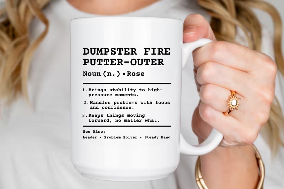 Dumpster Fire Custom Dumpster Fire Mug, Personalized Funny Coffee Mug ...