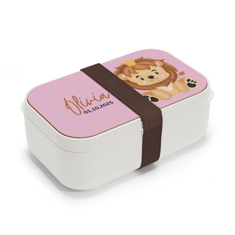 Personalized Baby Lion Bento Box, Custom Name Lunch Box, Cute Safari ...