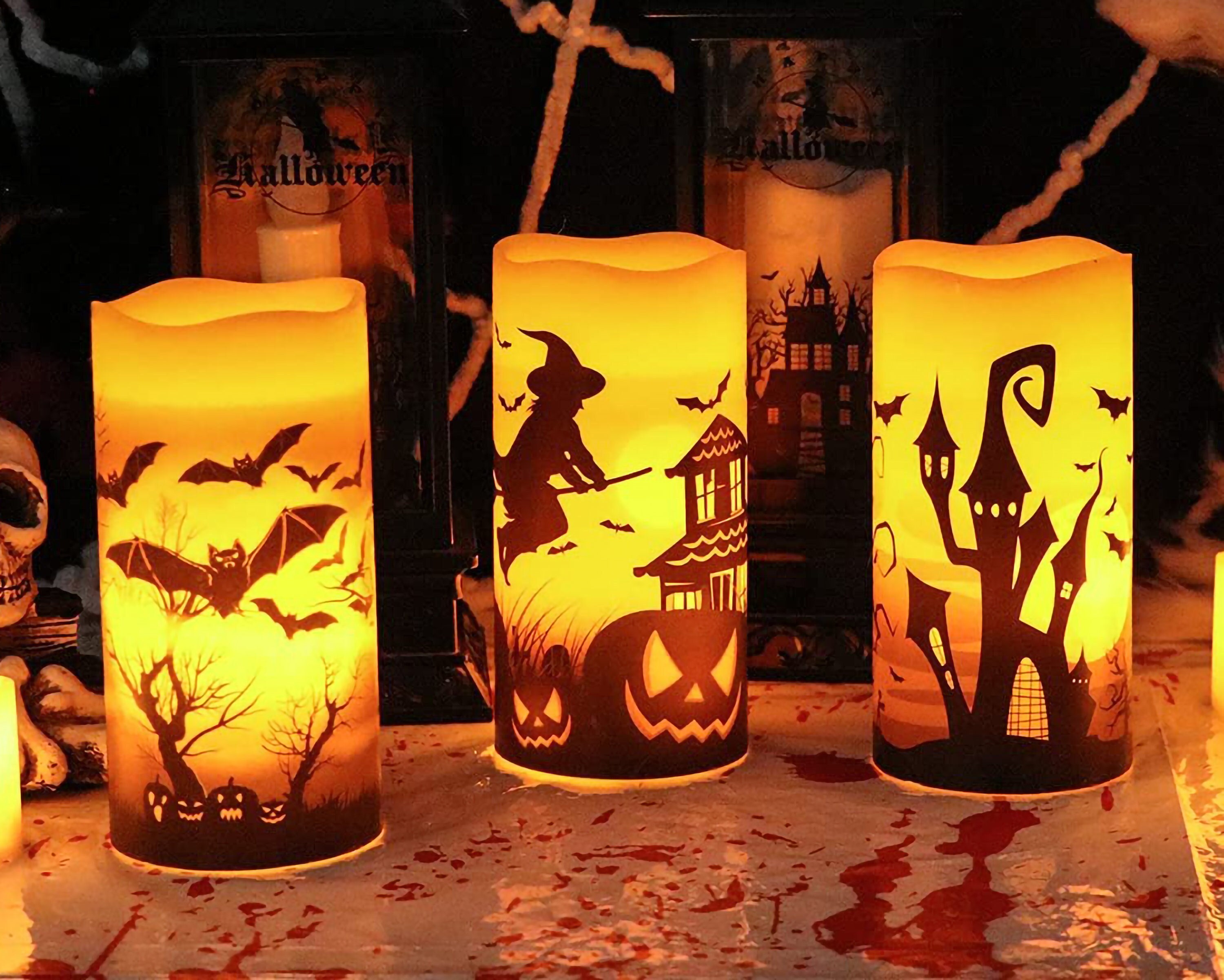 Halloween Arrangement Led Glowing Candle Light Skull Night 消費税無し