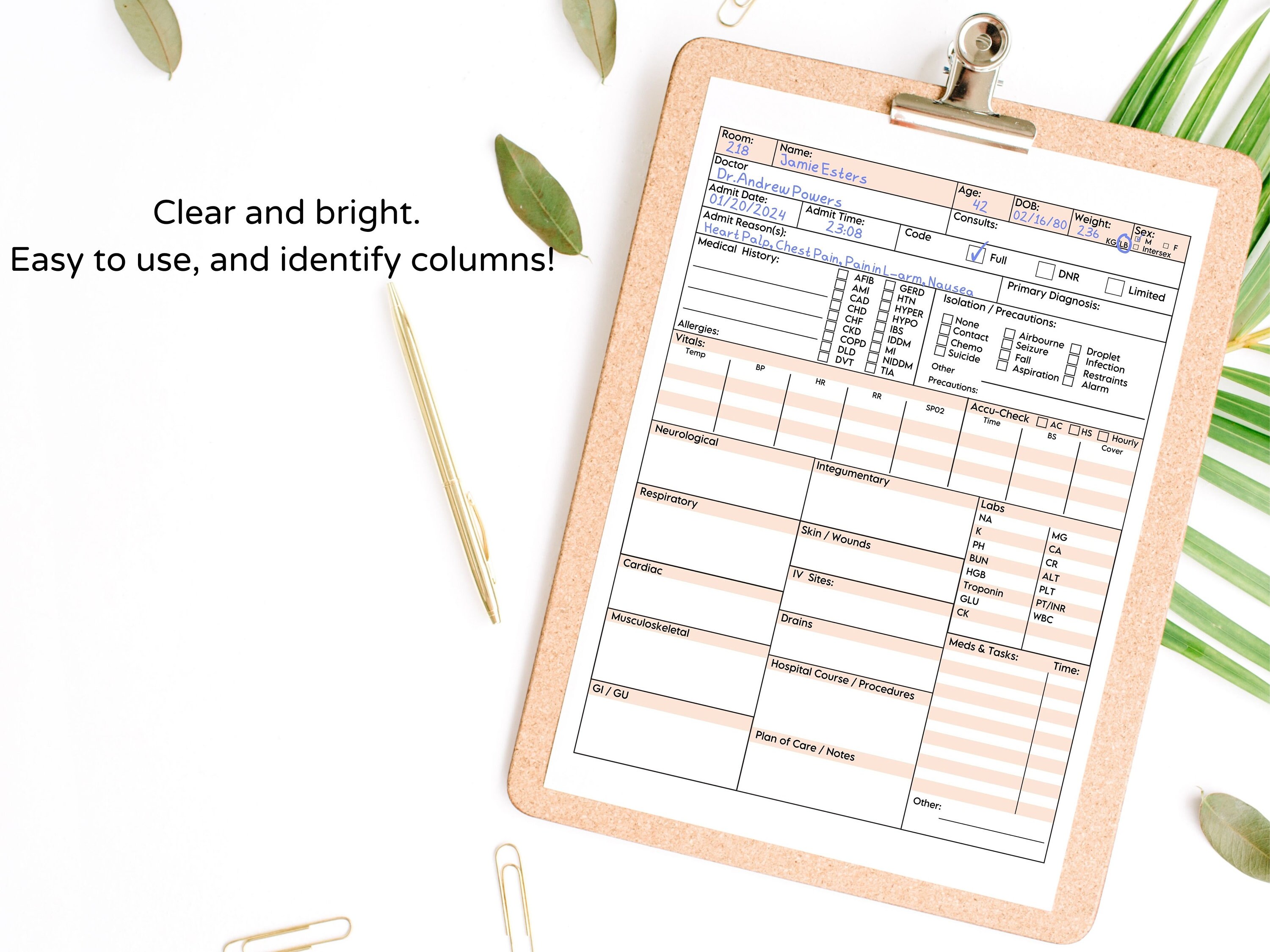 Printable Nurse Report Sheet, Nurse Sheet, Nurse Brain, Med Surg ...
