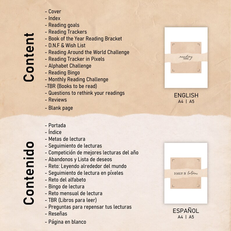 Reading Journal Printable, Reading Planner, Book Tracker, Reading Log ...