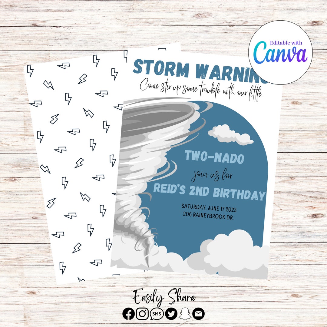 Two-nado Birthday Invitation - Etsy