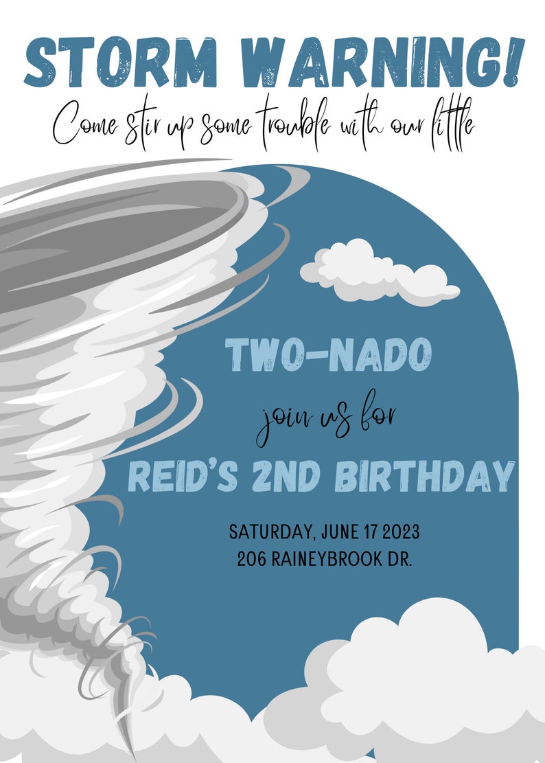 Two-nado Birthday Invitation - Etsy