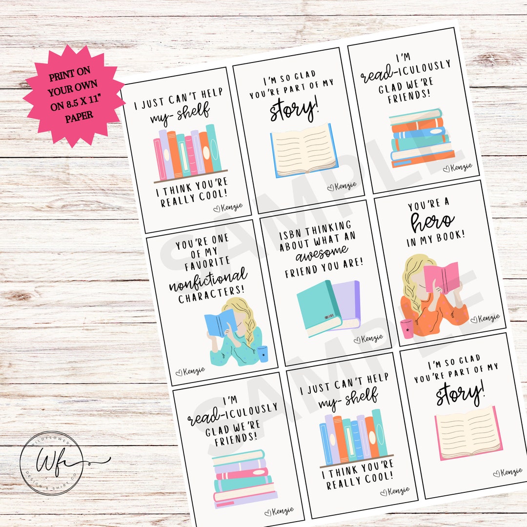 Book Valentines Printables - Etsy