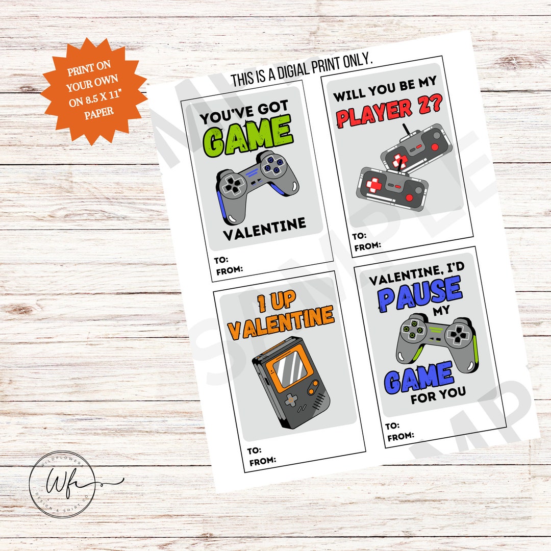 Gamer Valentine's Day Cards - Etsy