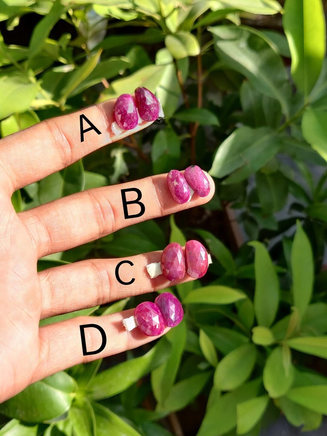 100% Natural Ruby Pear Shape Rose Ruby Red Pink Ruby Cutting Perfect ...