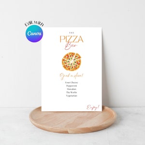 Pizza Bar Sign, Editable Pizza Menu Sign, Editable Menu Template ...