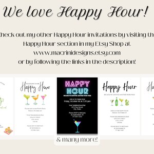 Happy Hour Invitation, Work Happy Hour Invite, Editable Happy Hour ...