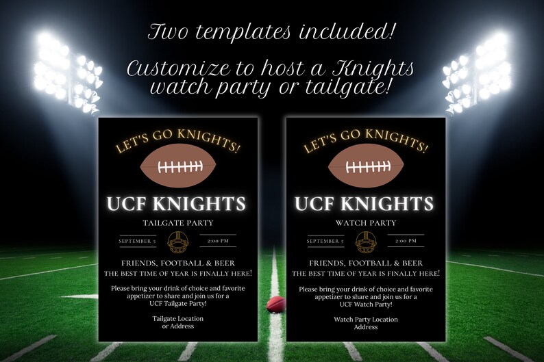 UCF Knights Tailgate Party Invitation, UCF Knights Watch Party ...