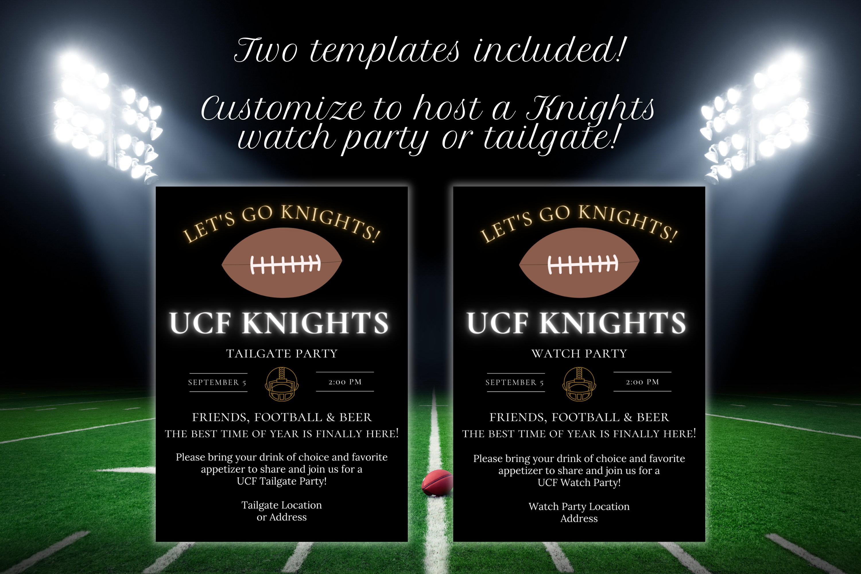 UCF Knights Tailgate Party Invitation, UCF Knights Watch Party ...