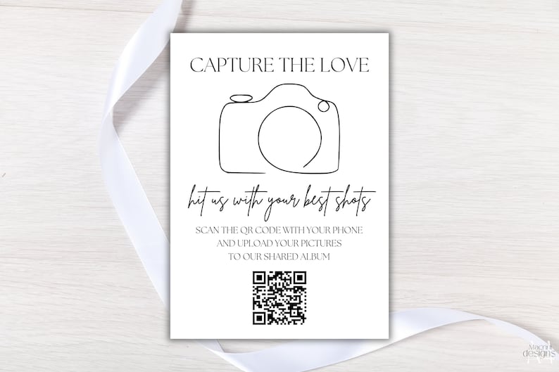 Wedding QR Code Sign Capture the Love, Editable Custom QR Code Photo ...