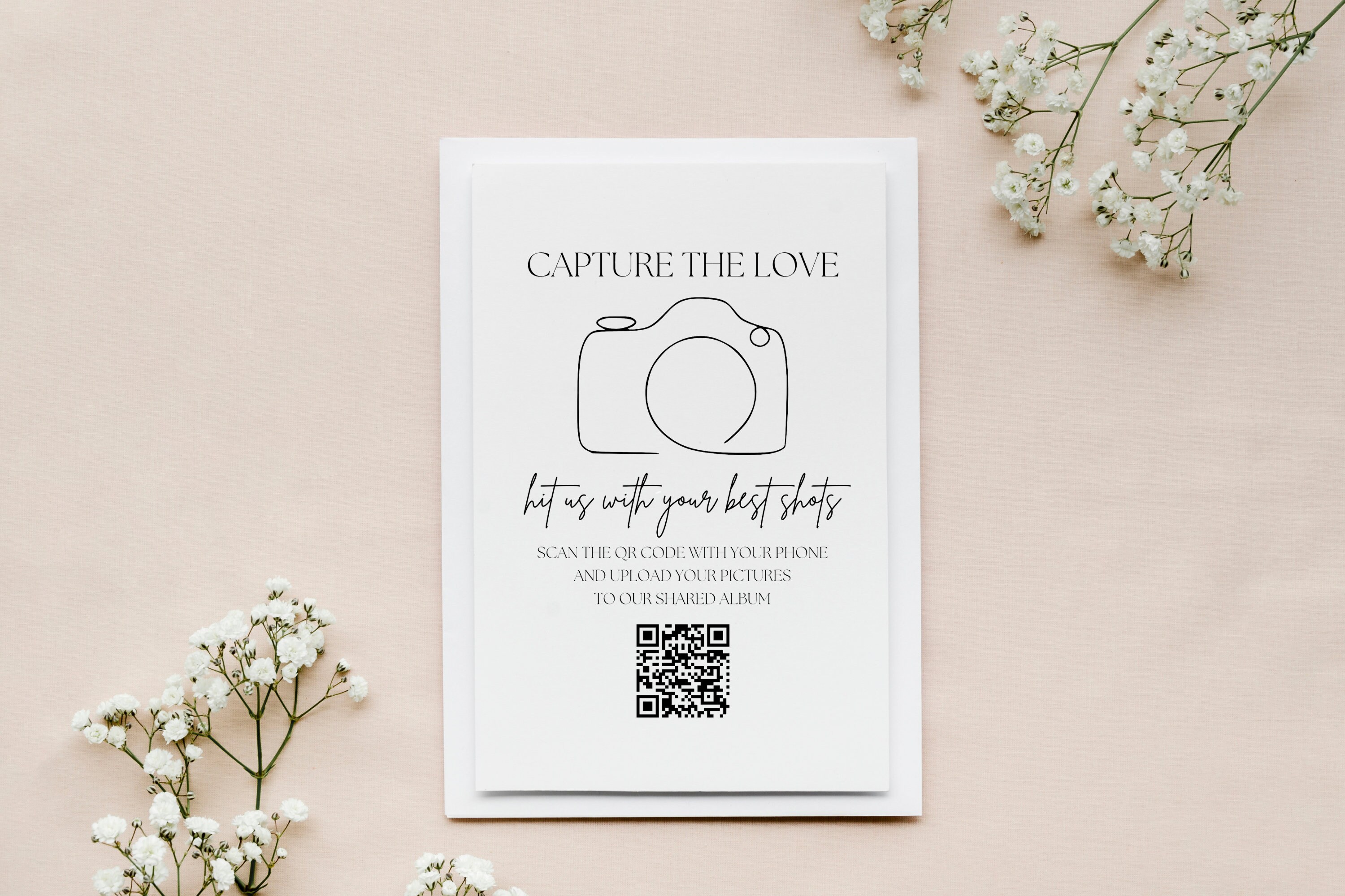 Wedding QR Code Sign Capture the Love, Editable Custom QR Code Photo ...