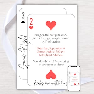 Game Night Invitation: Poker Night, Cards Game, Couples Game Night ...