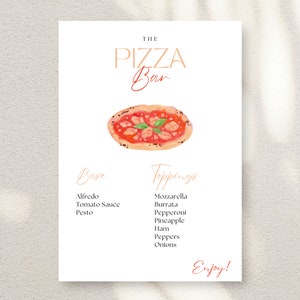 Pizza Bar Sign, Editable Pizza Menu Sign, Editable Menu Template ...