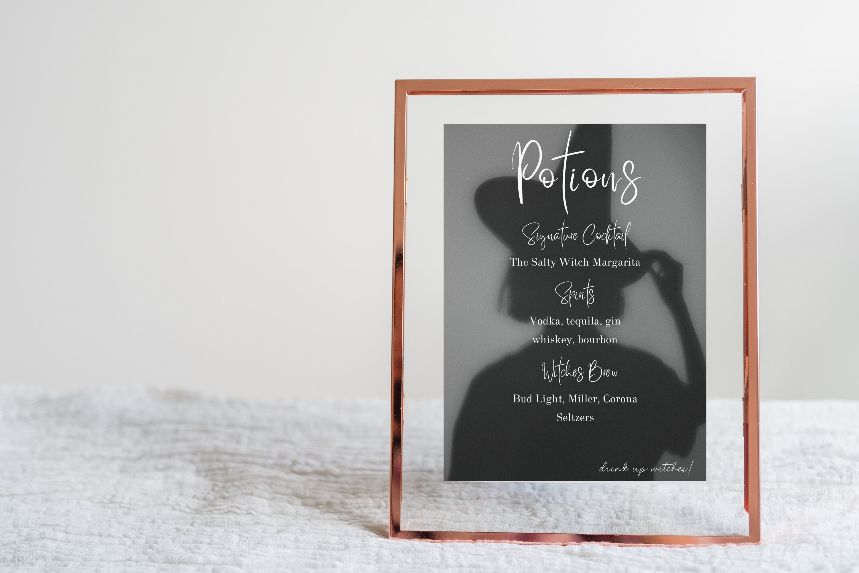 Witch Halloween Party Bar Menu Sign & Signature Drinks Menu (editable ...