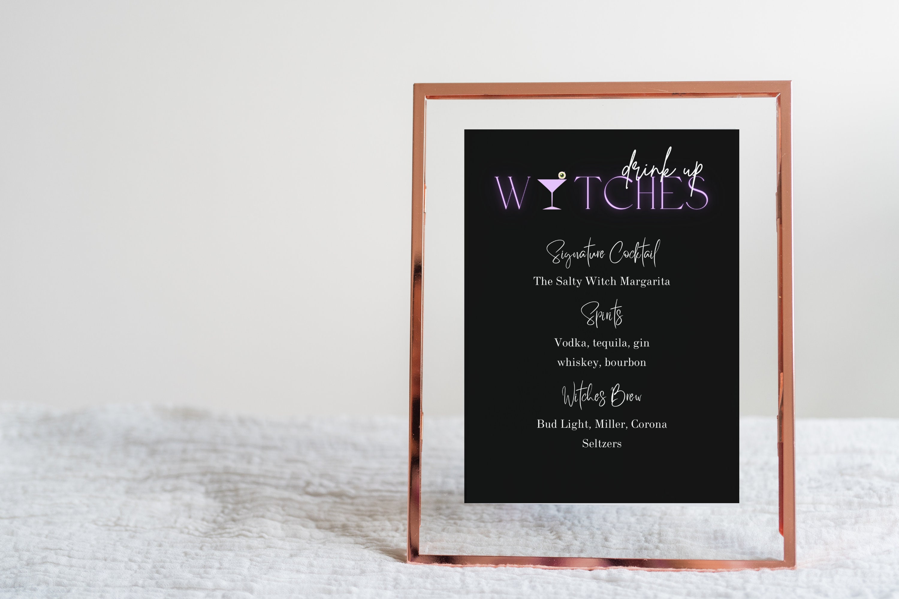 Witch Bar Sign, Editable Bar Menu Template, Printable Custom Bar Menu ...