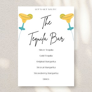 Tequila Bar Sign, Editable Tequila Menu Sign Template, Printable Custom ...