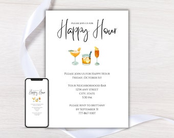 Happy Hour - Invitation Template - Etsy