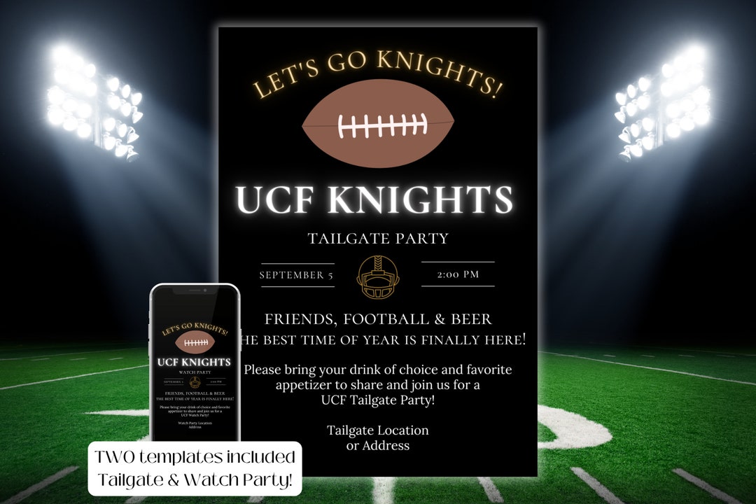 UCF Knights Tailgate Party Invitation, UCF Knights Watch Party ...