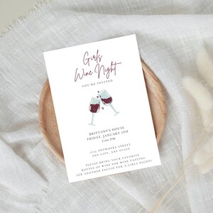 Girls Wine Night Invite, Galentine's Day Invite, Girls Night Invite ...