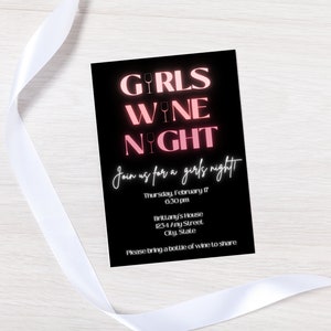 Girls Night Invite, Girls Night in Invitation Template, Ladies Night ...
