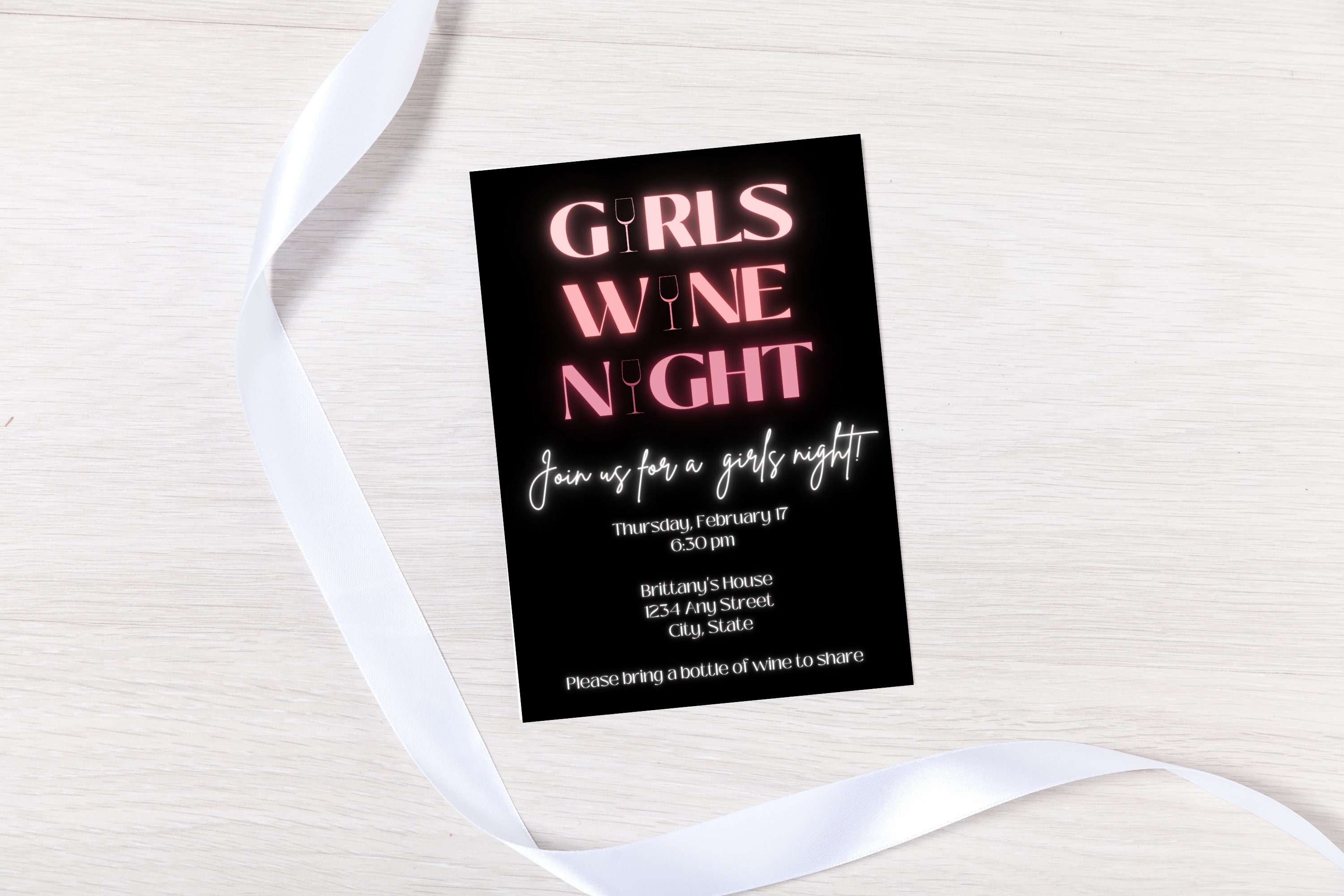 Girls Night Invite, Girls Night in Invitation Template, Ladies Night ...