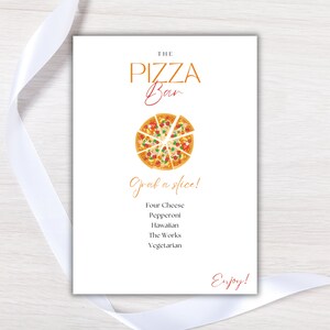 Pizza Bar Sign, Editable Pizza Menu Sign, Editable Menu Template ...
