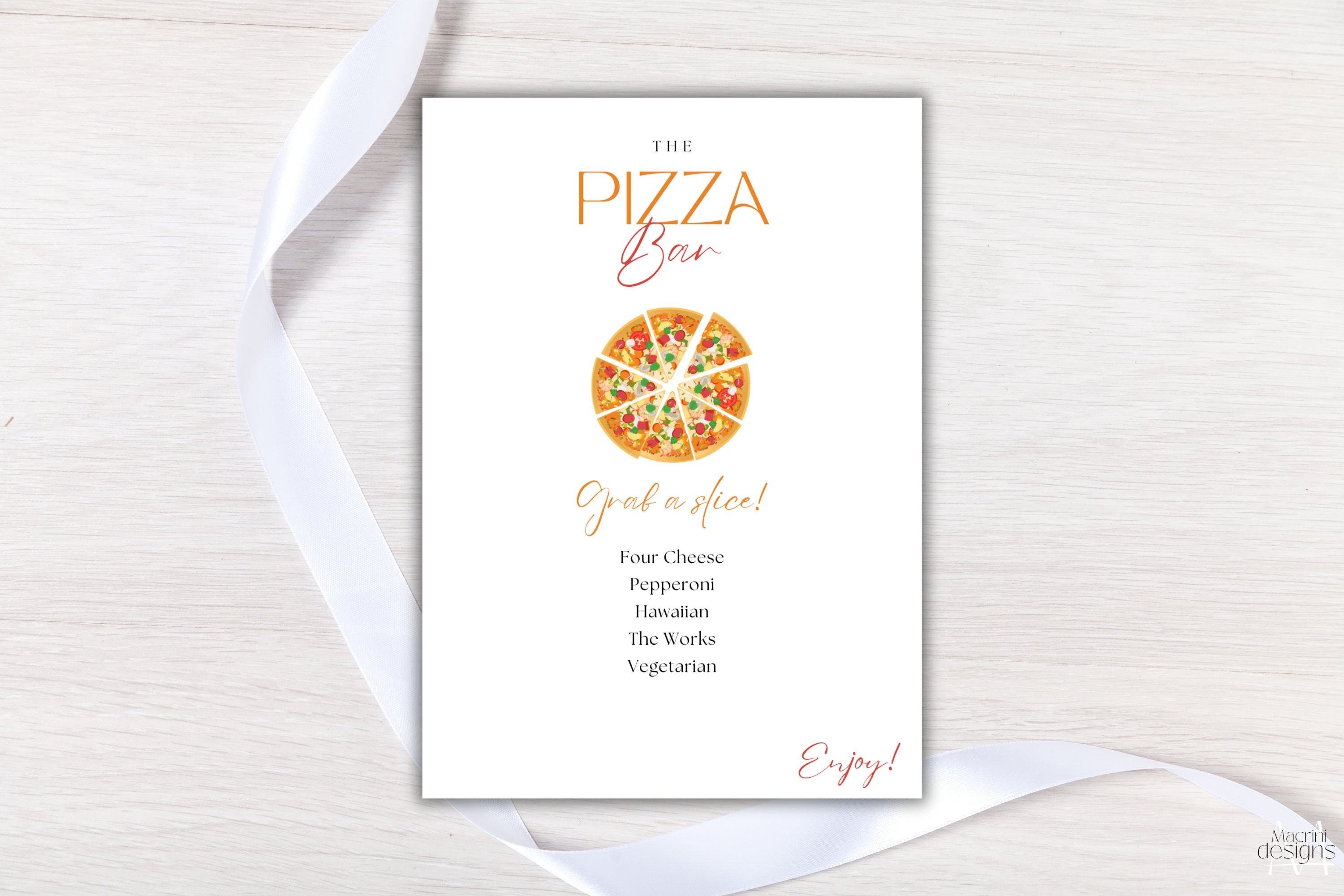 Pizza Bar Sign, Editable Pizza Menu Sign, Editable Menu Template ...