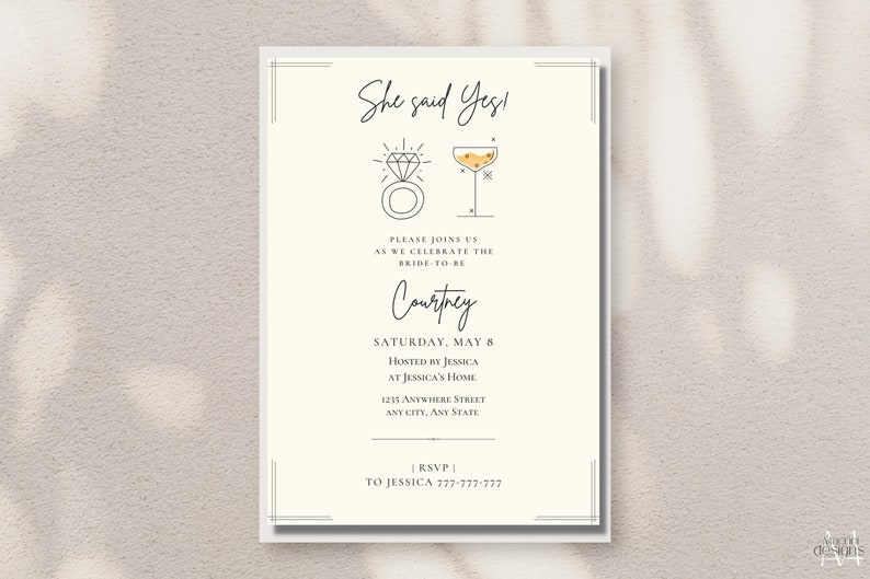 She Said Yes Engagement Party Invitation, Editable Engagement Party ...