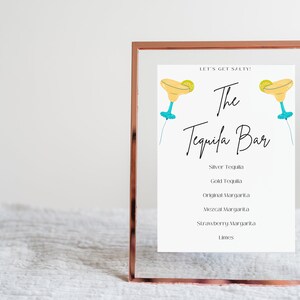 Tequila Bar Sign, Editable Tequila Menu Sign Template, Printable Custom ...