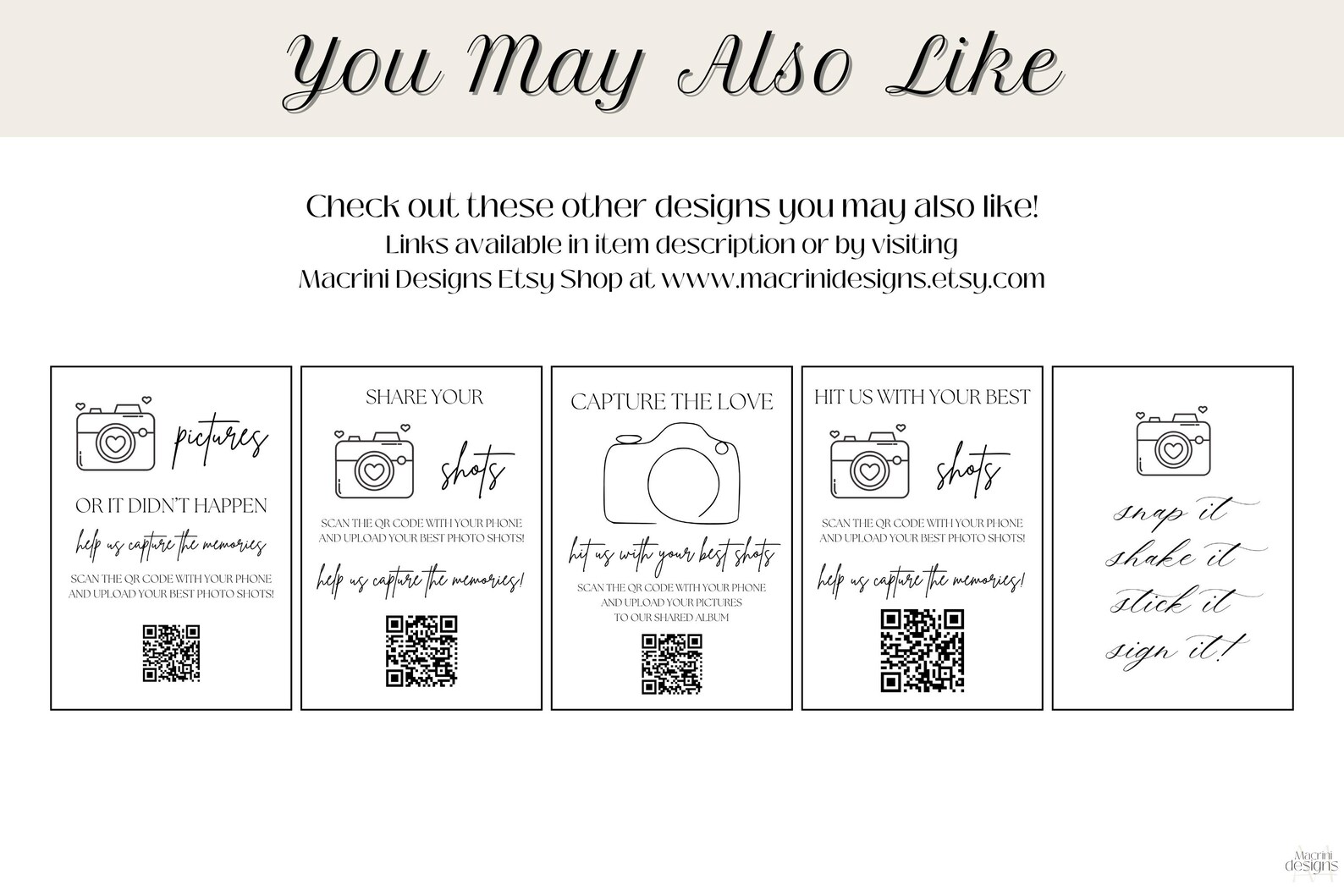 Wedding QR Code Sign: Shared Photo Album and Picture Share (canva ...