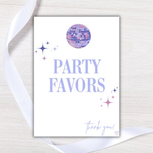 Editable Party Favors Sign Template, Custom Table Sign, Birthday Party ...