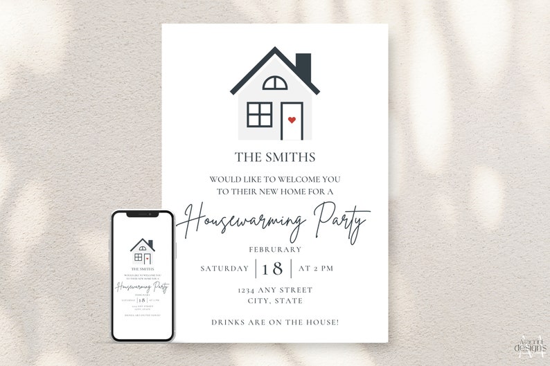 Housewarming Party Invitation, New House Party, Moving Announcement ...