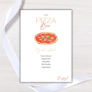 Pizza Bar Sign, Editable Pizza Menu Sign, Editable Menu Template, Grab ...