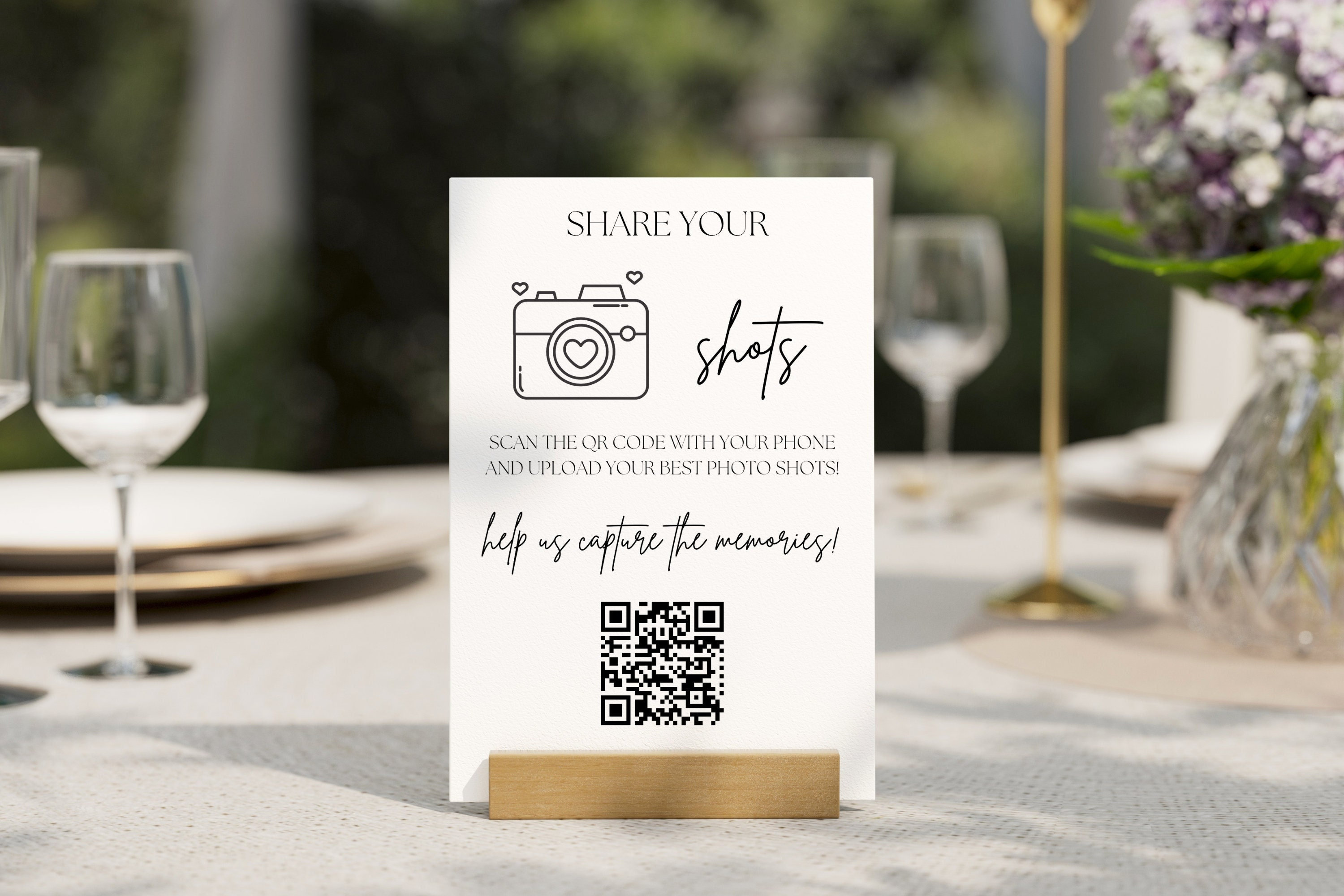 Letrero de código QR para bodas, letrero de álbum de fotos para ...