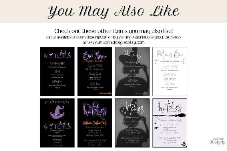 Witch Bar Sign, Editable Bar Menu Template, Printable Custom Bar Menu ...