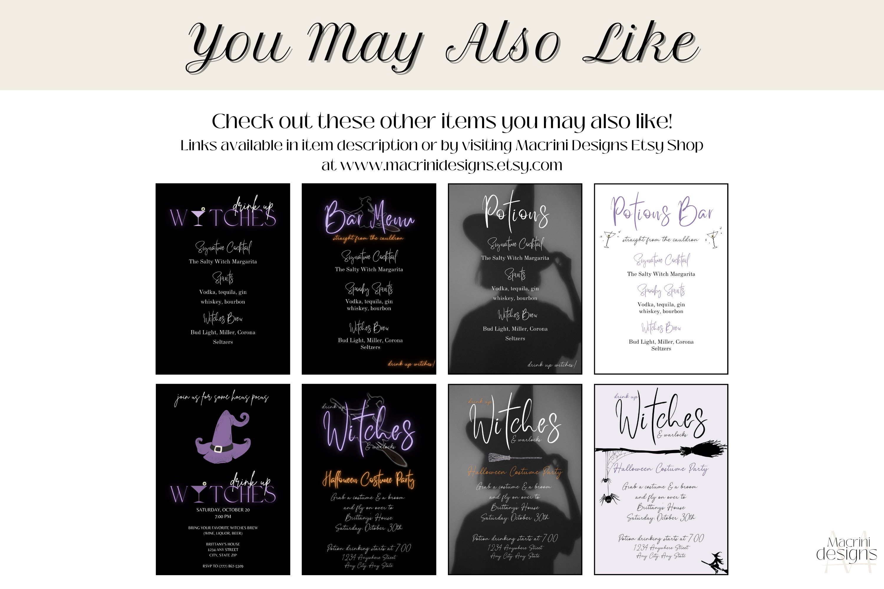 Witch Bar Sign, Editable Bar Menu Template, Printable Custom Bar Menu ...