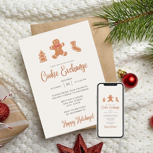 Cookie Swap Invitation Template Christmas Cookie Exchange - Etsy