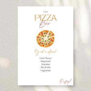 Pizza Bar Sign, Editable Pizza Menu Sign, Editable Menu Template ...